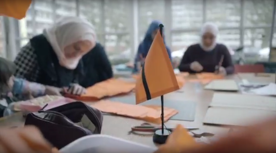 Life-vests turned into refugee support flags - What Design Can Do