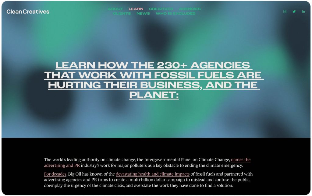 Clean Creatives take on big oil - What Design Can Do